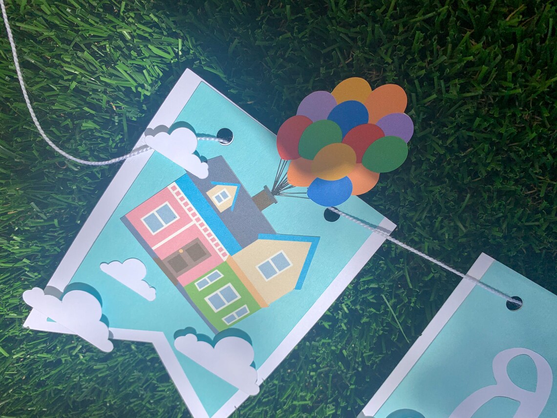 Pixar up Banner up Movie Banner UP Birthday Banner Pixar up - Etsy