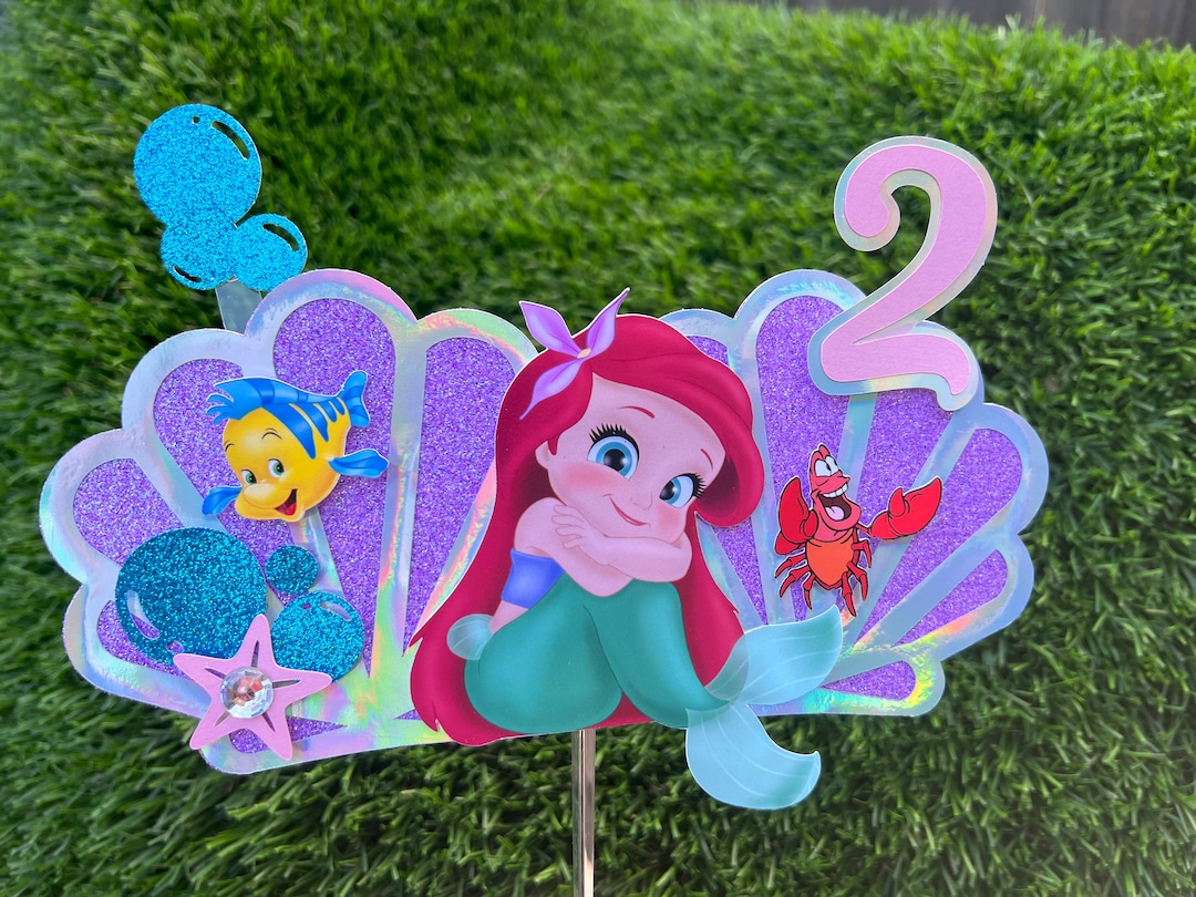 The Little Mermaid Cake Topper, Ariel Cake Topper, Disney Cake Topper ...