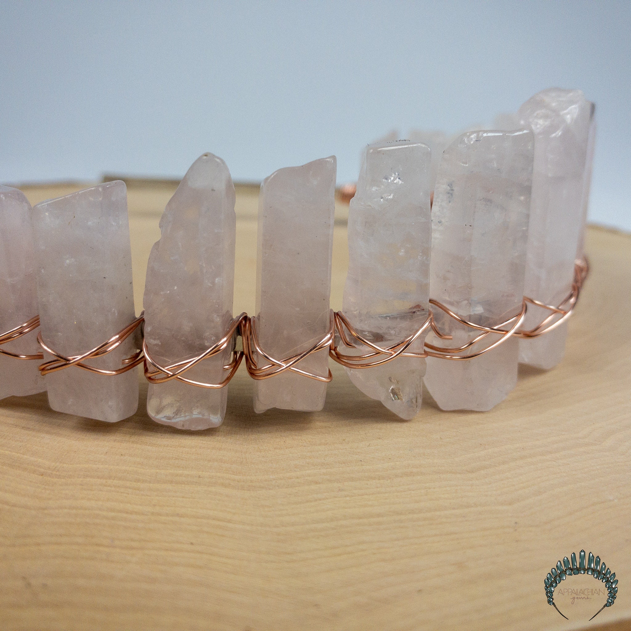 Rose Quartz Headband Flat Crystal Crown Quartz Crown Bridal - Etsy