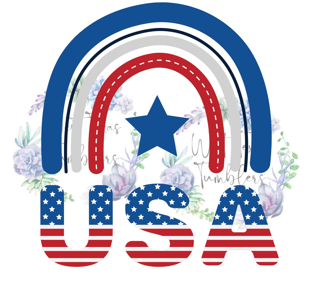 USA, Usa Rainbow, America, American, Red, White, and Blue, PNG, Digital ...