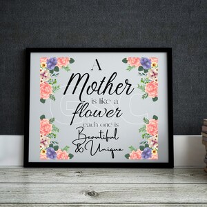 Floral Design, Mother Quotes, PNG File, Digital Download, Framed ...