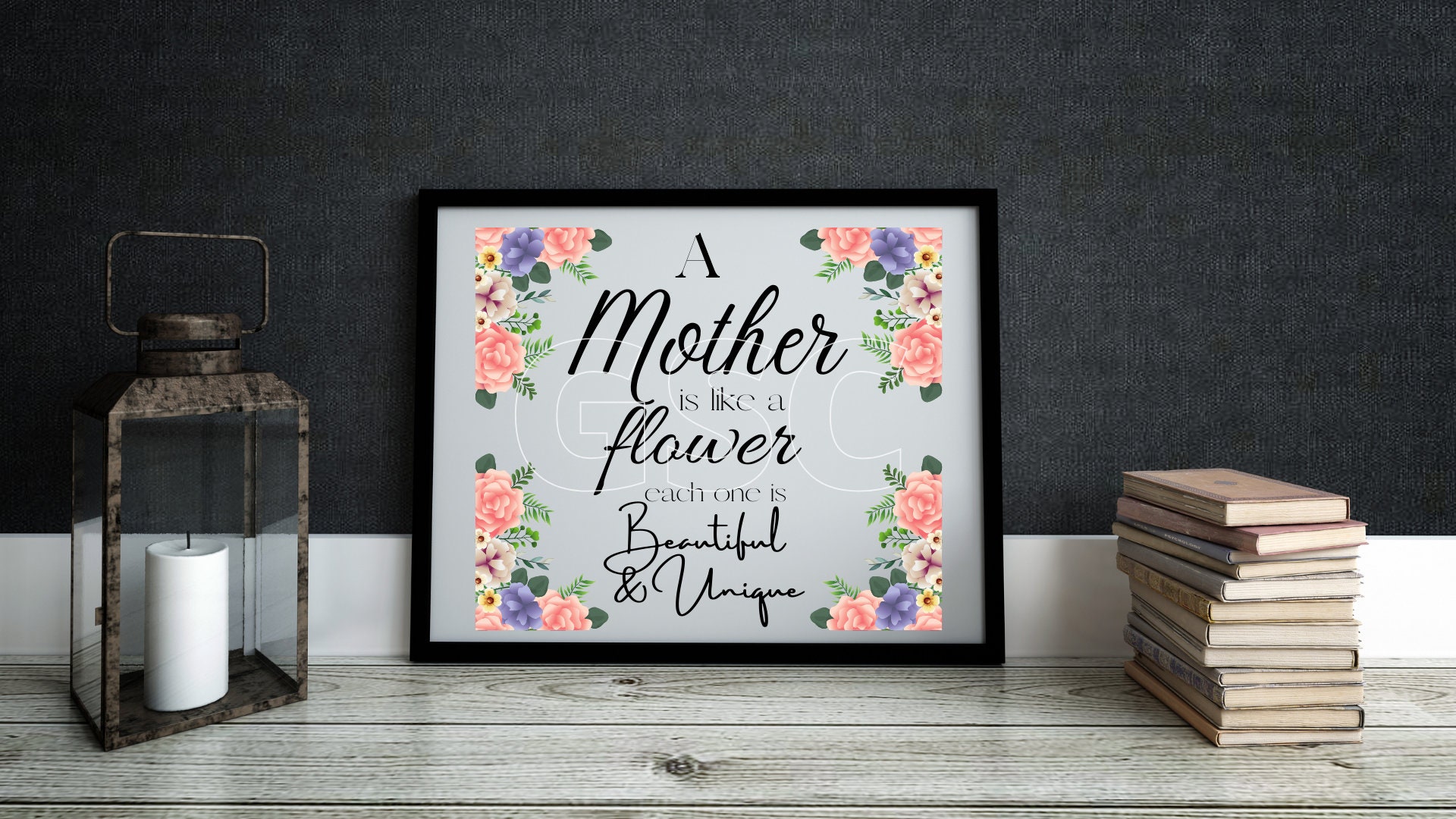 Floral Design, Mother Quotes, PNG File, Digital Download, Framed ...