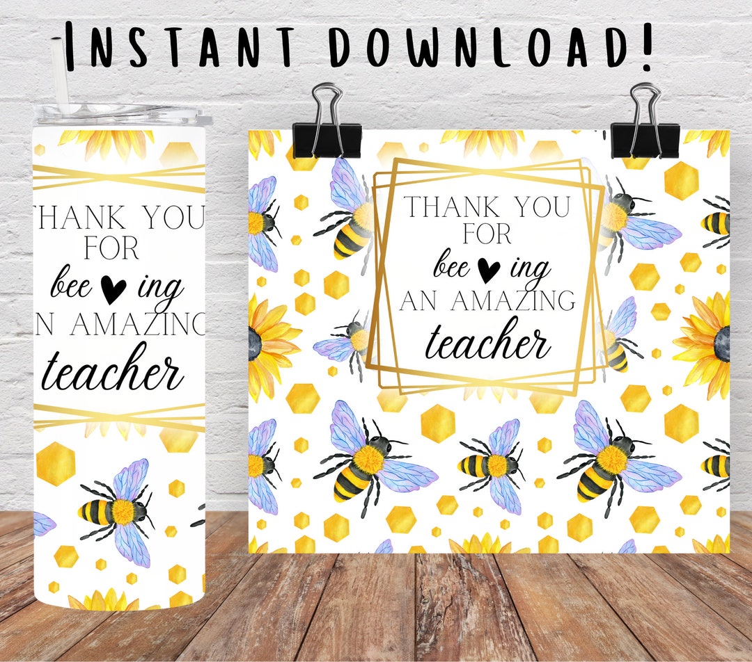 Thank You for Beeing an Amazing Teacher, Teacher Tumbler Wrap, 20oz ...