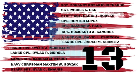 13 Soldiers Names of the Soldiers Biden Png File Digital - Etsy