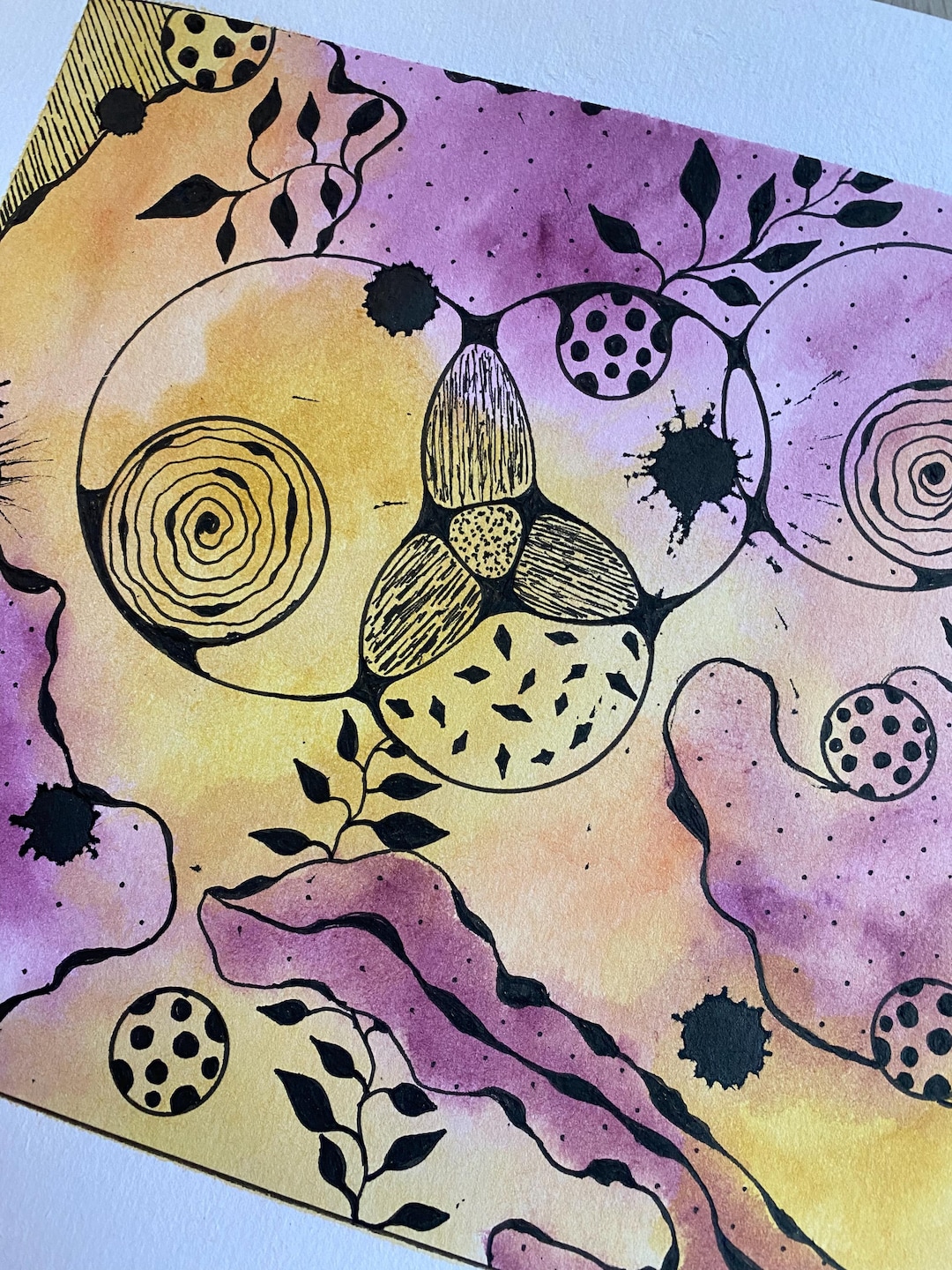 Neurographic Art; Original Painting; Watercolor Wall Art - Etsy