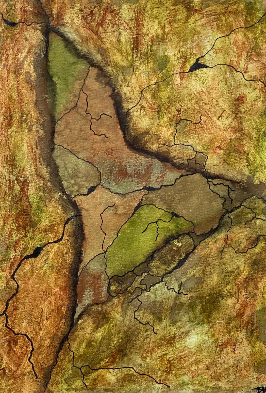 Nature Painting, Watercolor, Abstract Painting, Rock Painting - Etsy