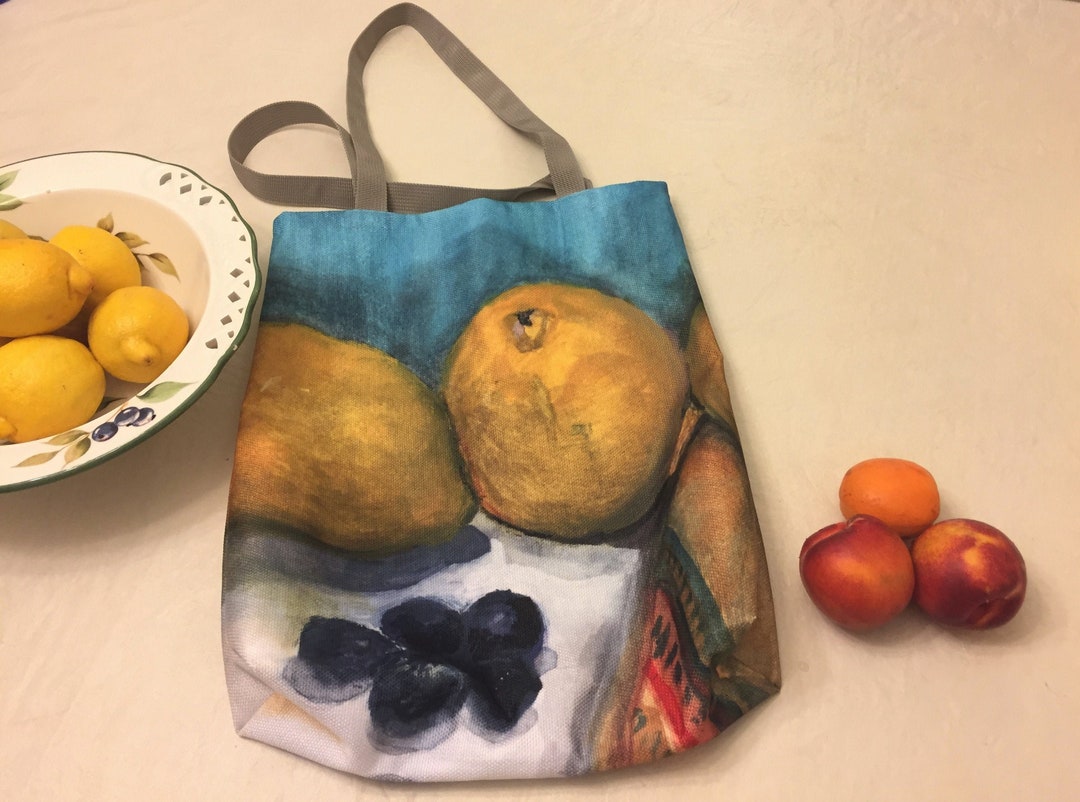 Lemons Tote Bag, Lemon Lover Gift, Printed Canvas Tote Bag, Lined ...