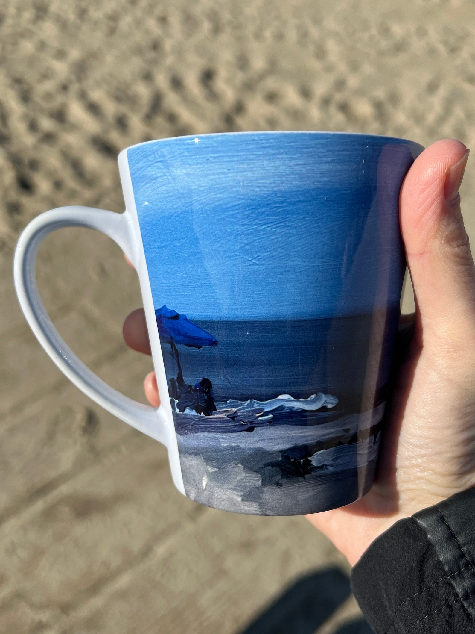 Beach House Coffee Mug: Ocean Art Latte Cup, Coastal Decor - Etsy