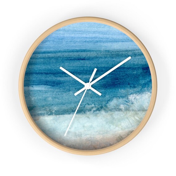 Coastal Beach House art Ocean Wave Wall clock Home & Living Home Décor ...
