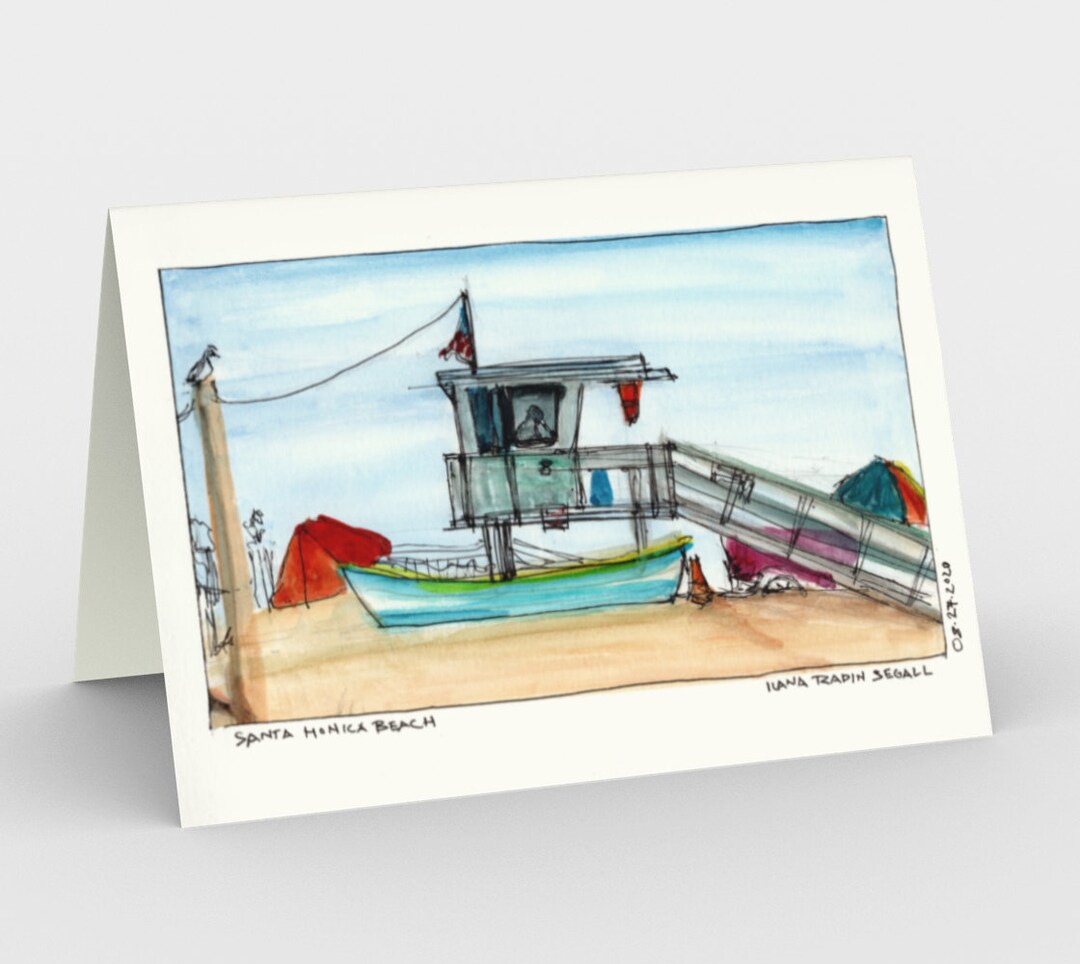 Beach Note Cards, Coastal Art Stationery, Set of 3 Note Cards, Blank ...
