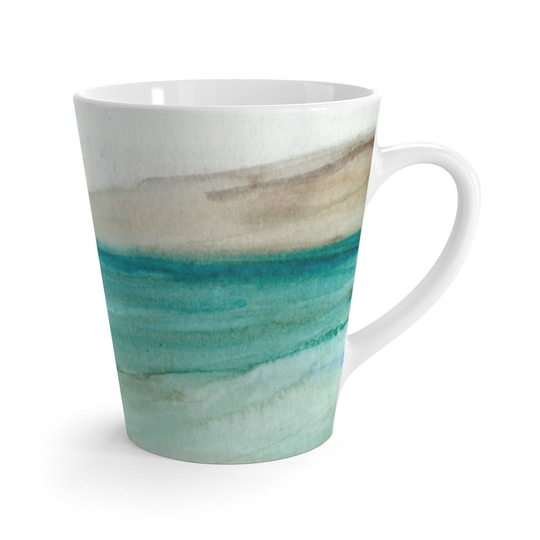 Turquoise Ocean Coffee Mug: Watercolor Beach House Decor - Etsy