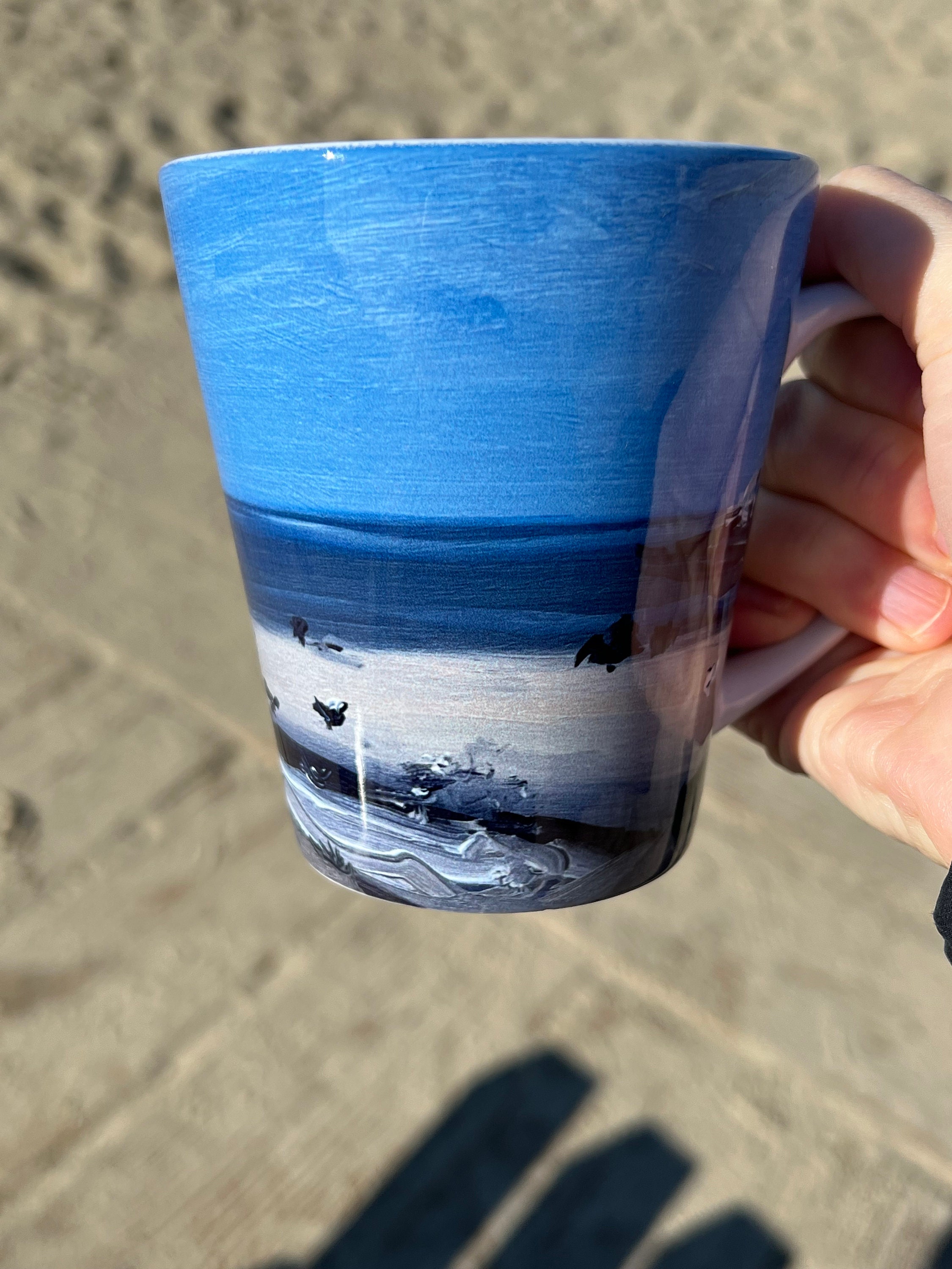 Beach House Coffee Mug: Ocean Art Latte Cup, Coastal Decor - Etsy