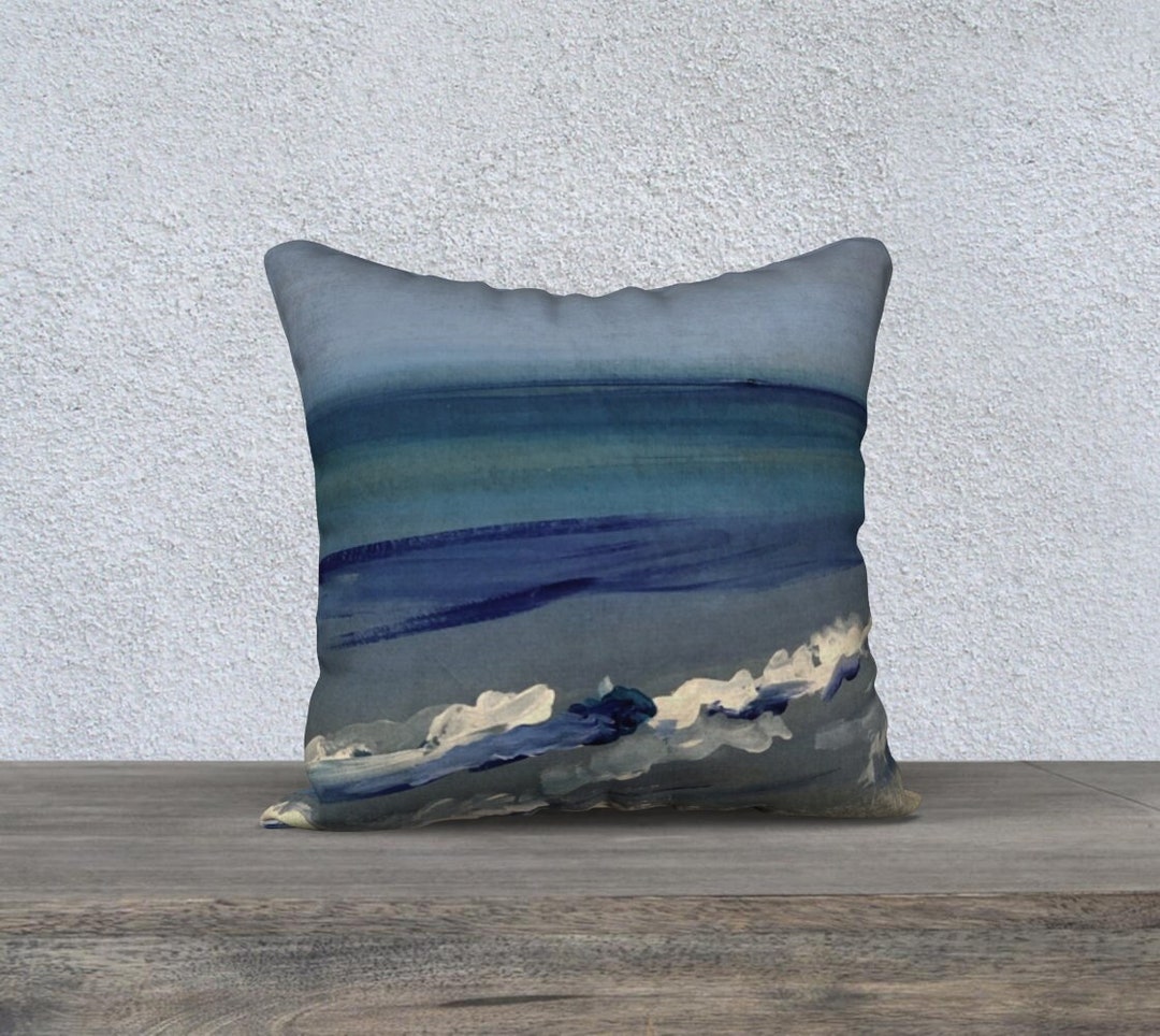 Ocean Blue Pillow Cover, Beach Home Accent Pillow, Coastal Home Bedroom ...