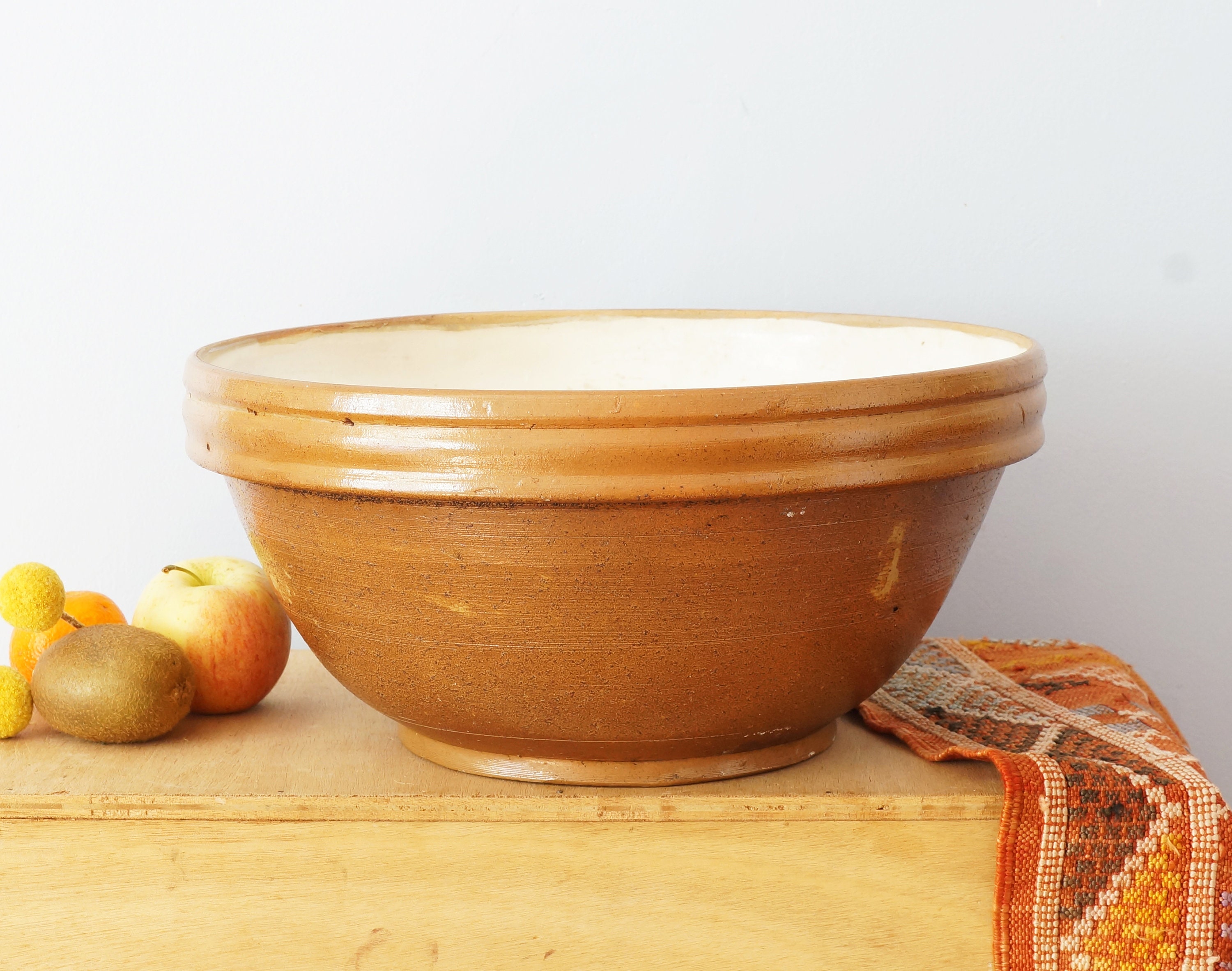 Very Large Vintage Stoneware Container Large Salad Bowl or - Etsy
