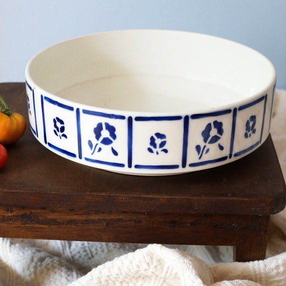 Grande vasque vintage en faïence française années 50 style | Etsy