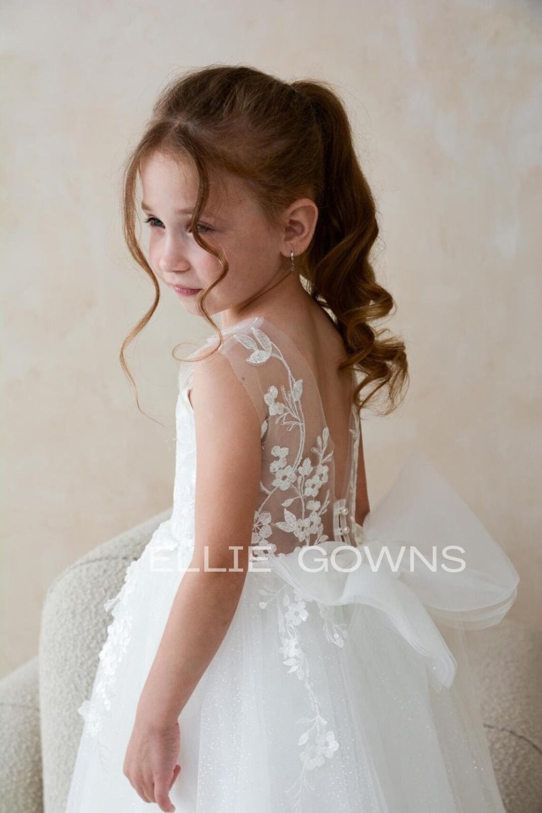 Glittery Tulle Princess Dress for Kids, Sparkle Flower Girl Dress With ...