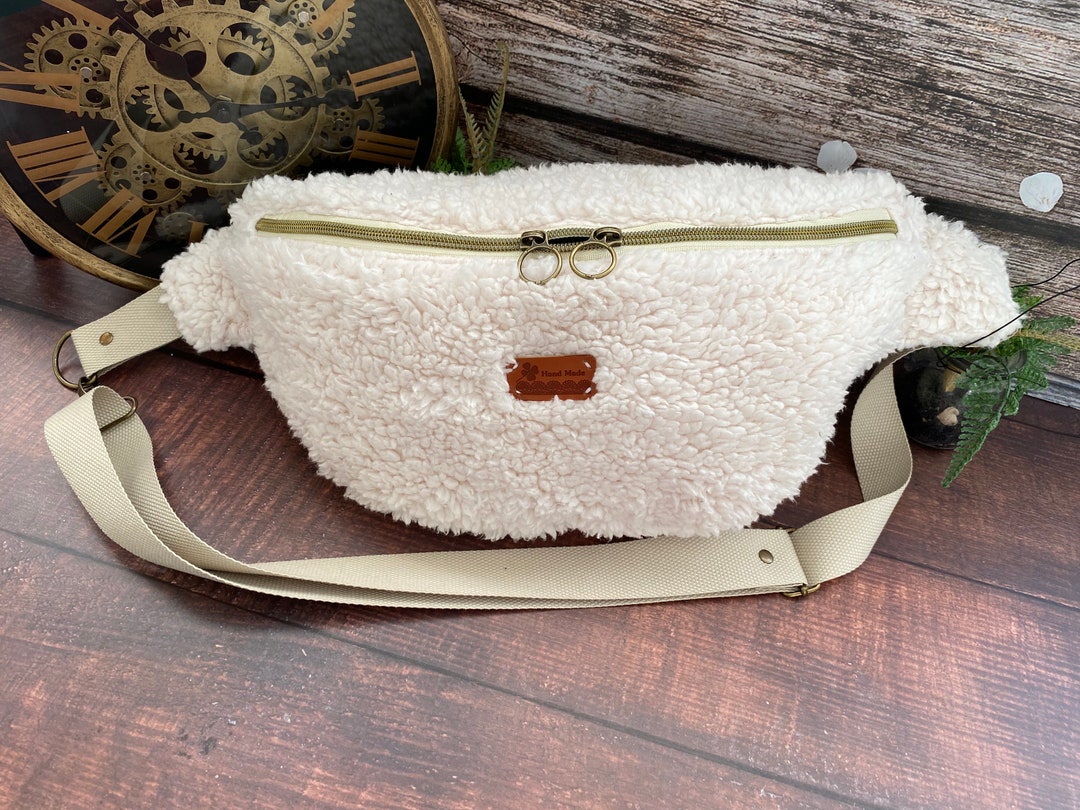 Ecru Faux Fur Fanny Pack - Etsy