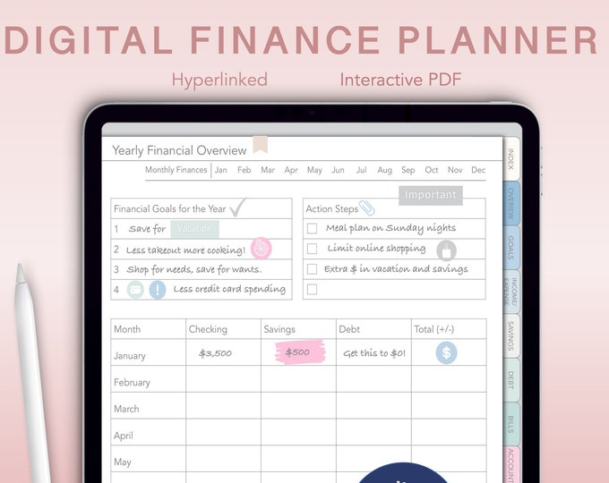 Digital Finance Planner, Digital Budget Planner, iPad Planner, Digital ...