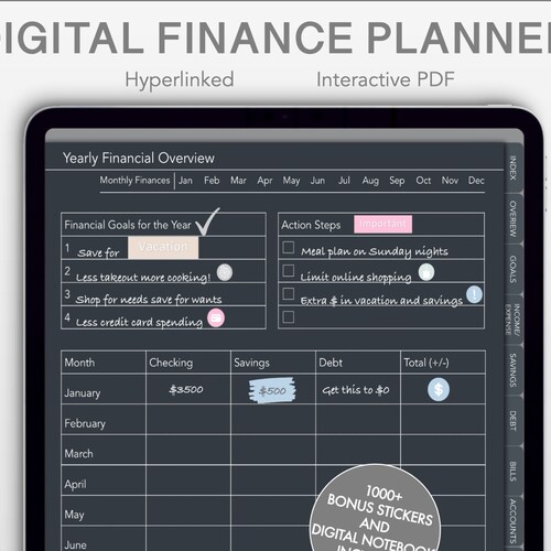Digital Budget Planner for Ipad Budget Planner for Goodnotes - Etsy