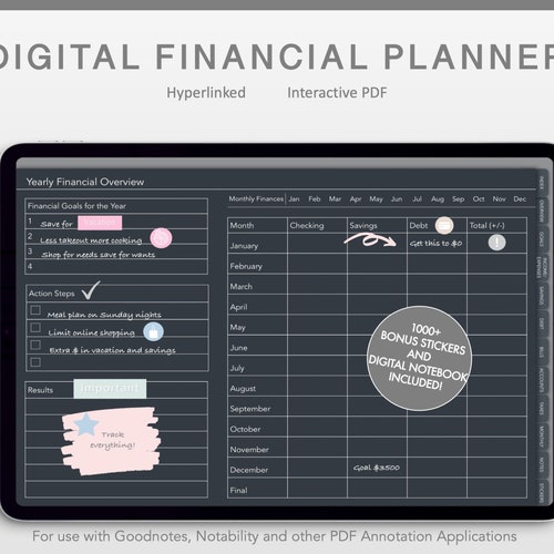 Digital Budget Planner Finance Planner Ipad Tablet - Etsy