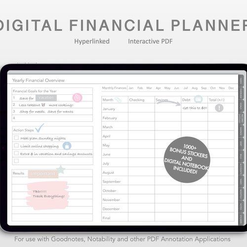 Digital Budget Planner for Goodnotes Paycheck Budget Finance - Etsy