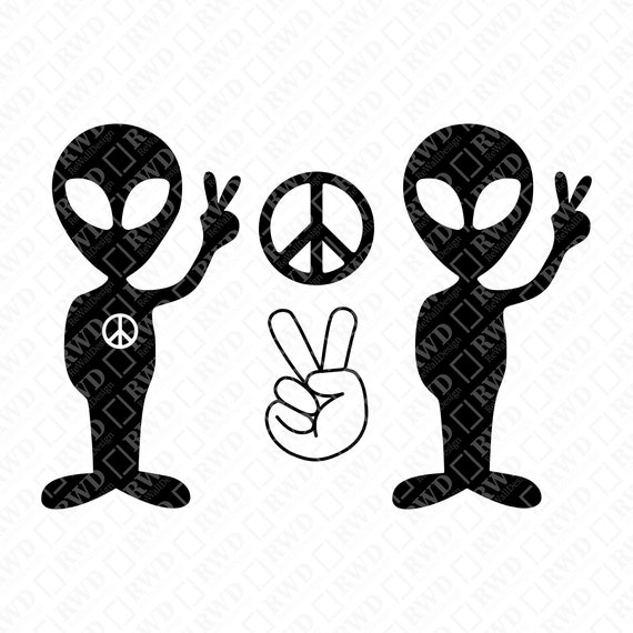 Alien Peace Sign SVG Scrapbooking Papercraft etna.com.pe