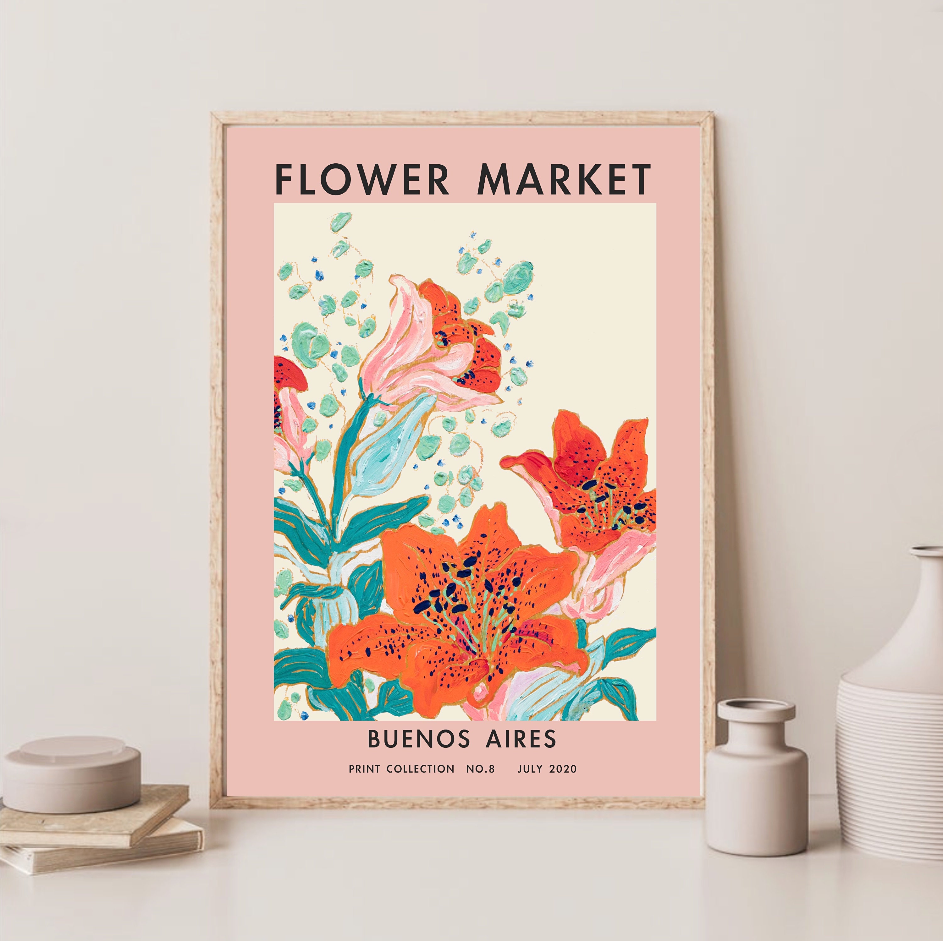Set Of 2 Flower Market Poster Flower Market Print Flower Etsy