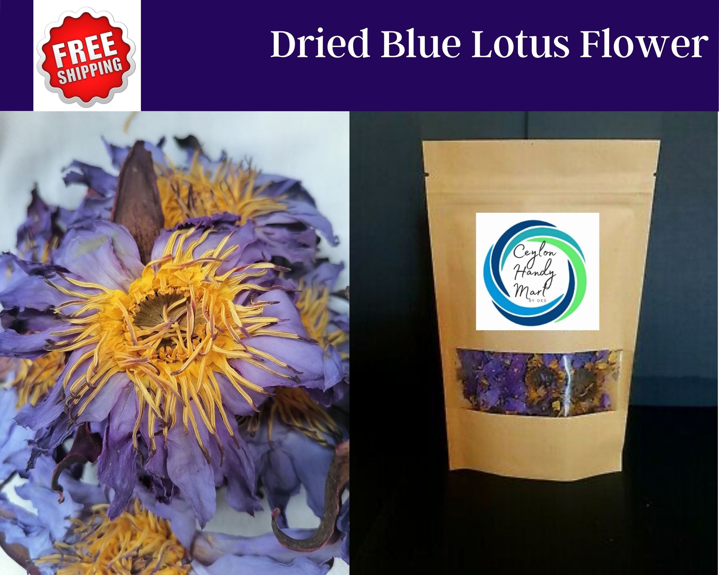 Dried Blue Lotus Flower Tea Egyptian lotus Nymphaea | Etsy
