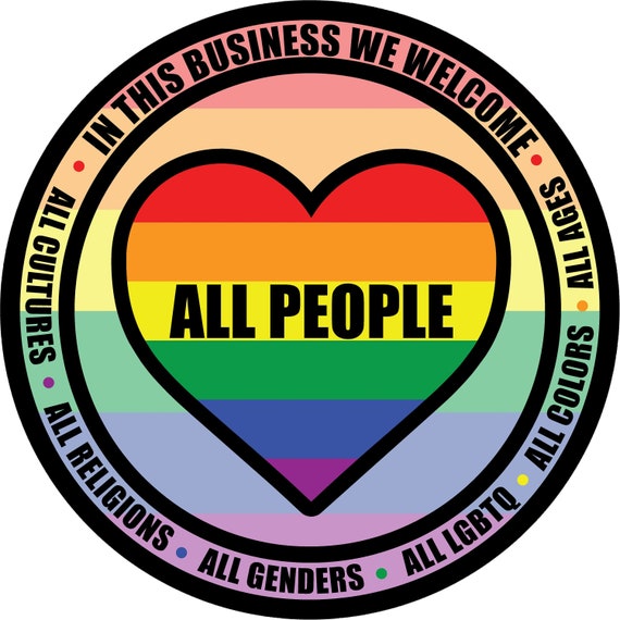 Inclusive Business Decal Inclusive Pride Flag LGBTQ Gifts | Etsy
