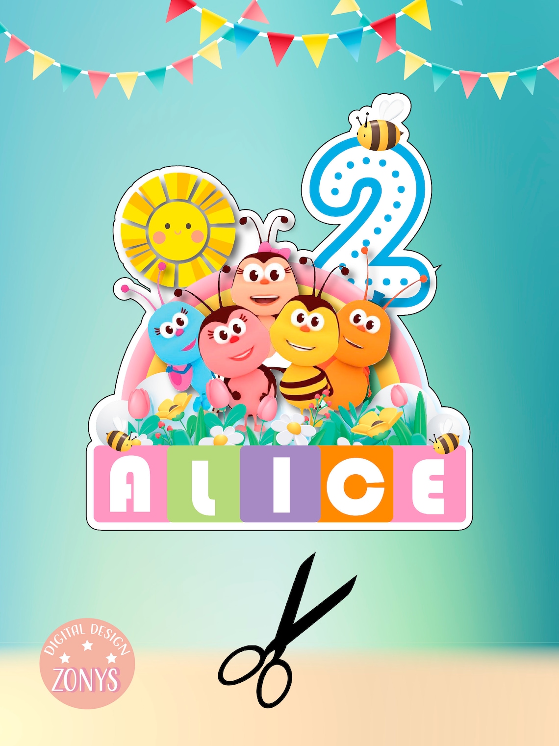 Bichikids Cake Topper and Invitation, Digital File - Etsy