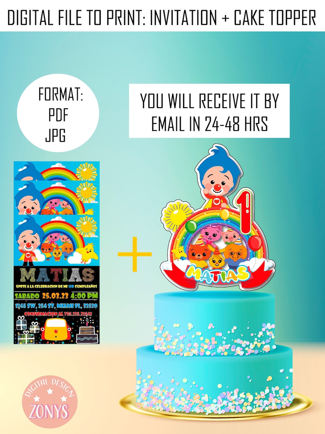 Plim Plim Birthday Decoration, Plim Plim Cake Topper, Plim Plim ...