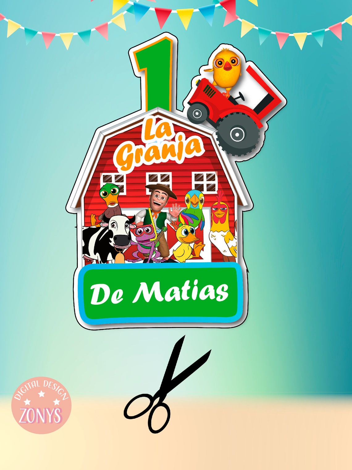 Granja De Zenon Cake Topper, Granja De Zenon Invitation, Granja De ...