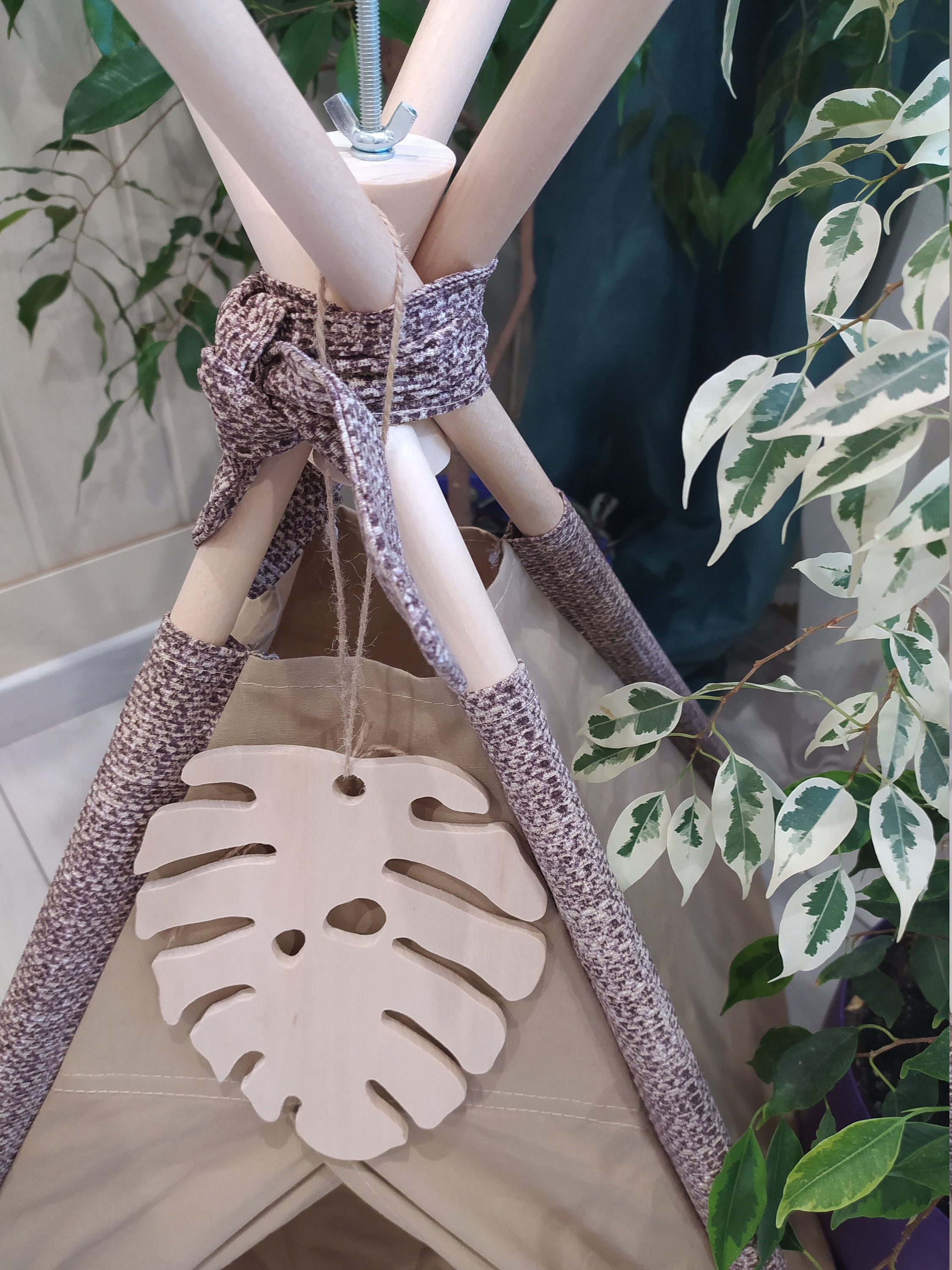 Leaf Monstera for Teepee, Teepee Decoration, Monstera Leaf Wooden ...