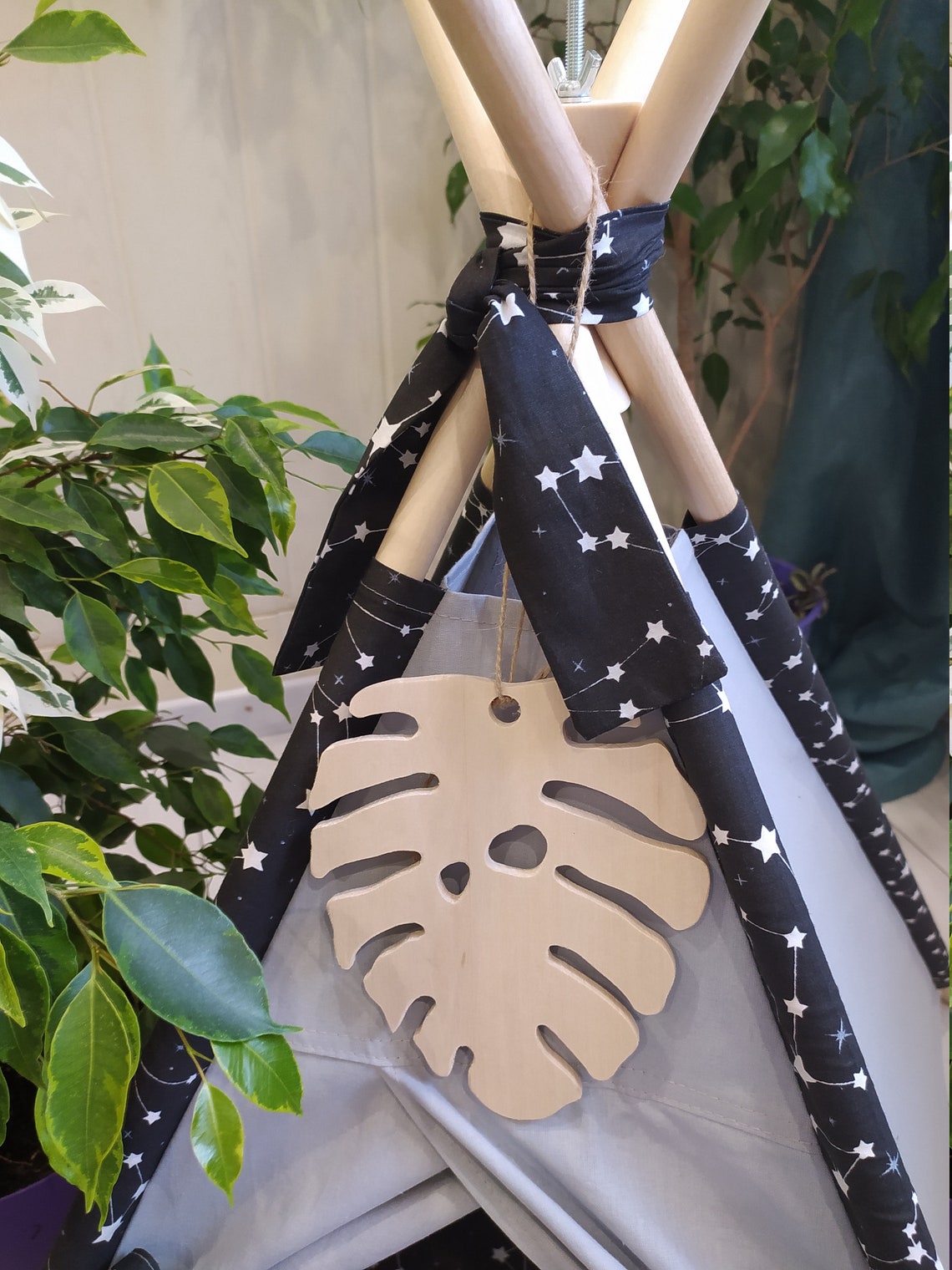 Leaf Monstera for Teepee, Teepee Decoration, Monstera Leaf Wooden ...