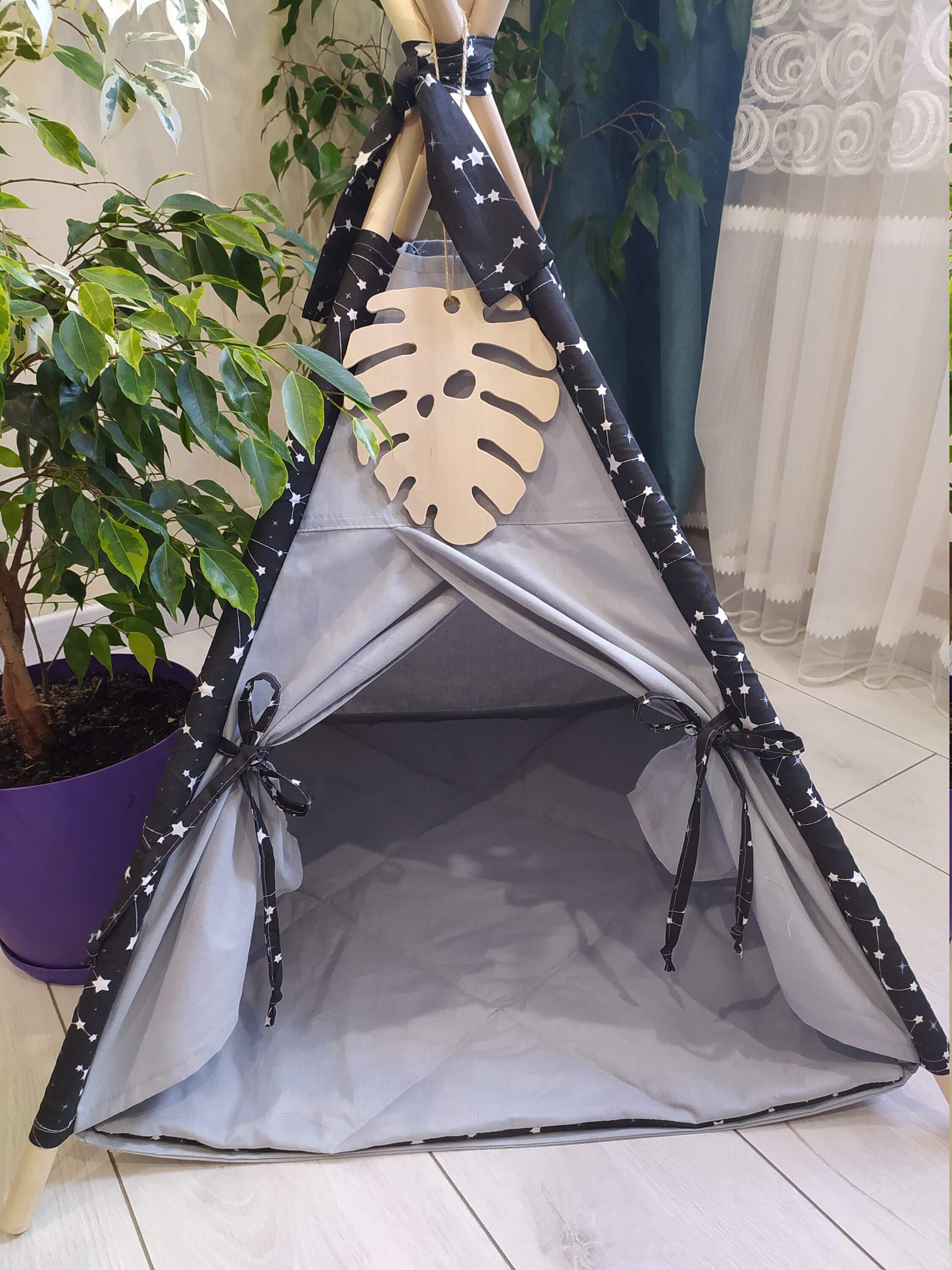 Cat teepee and dog teepee from 100% natural fabric. Pet teepee | Etsy