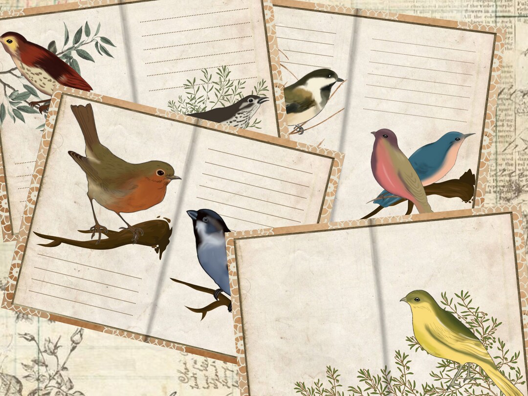DIGITAL DOWNLOAD | Birds | Junk Journal Pages | Vintage | Paper Crafts ...