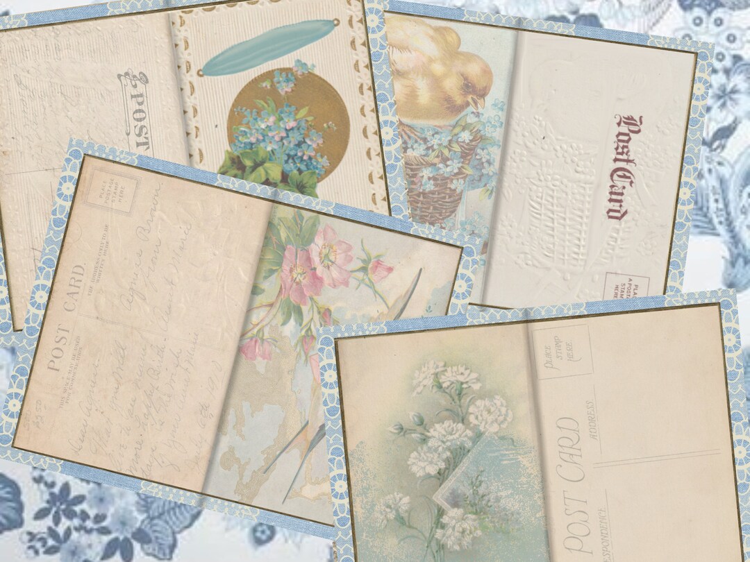 DIGITAL DOWNLOAD | Blue Themed Journal Paper | Printable Junk Journal ...