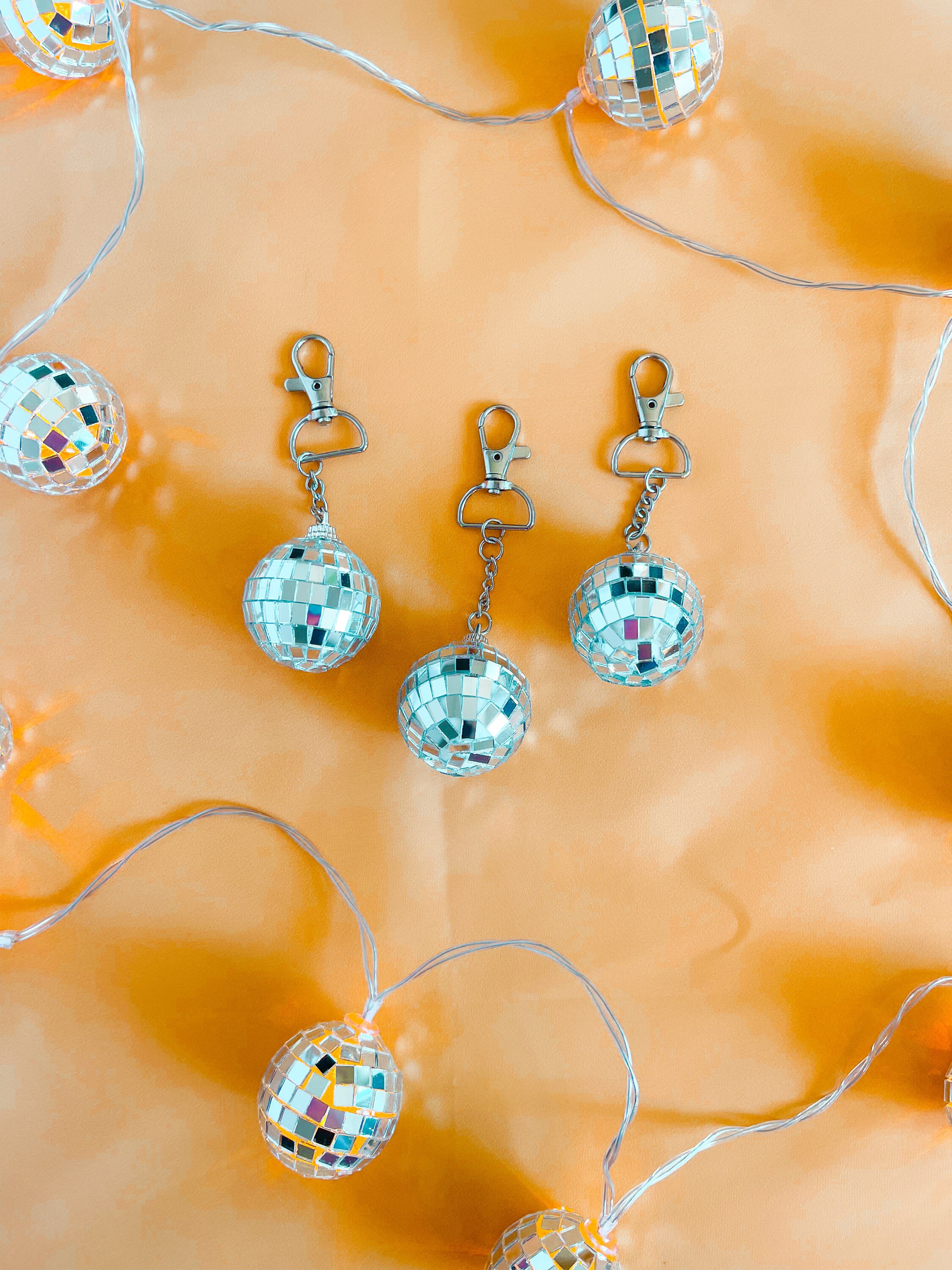 Mini Disco Ball Keychain. Preppy Girl Style Keyring. 70s - Etsy