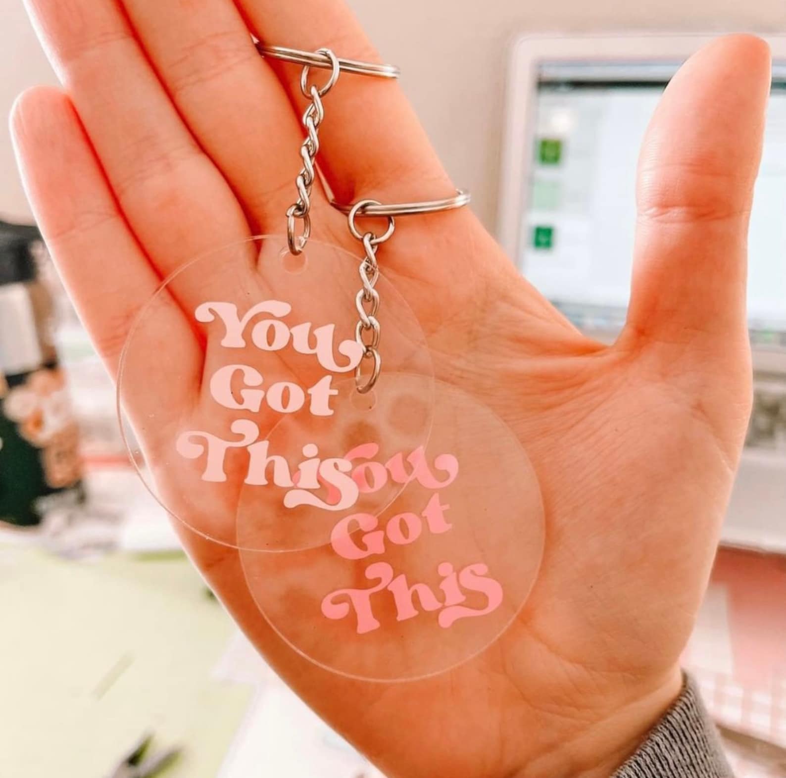 Positive Keychain Motivational Keyring You Got This - Etsy