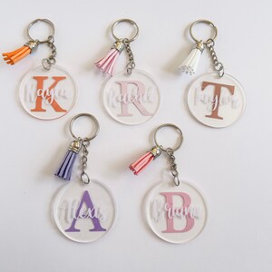 Monogram Keychain, Initial Keychain, Tassel Keychain, Custom Keychain ...
