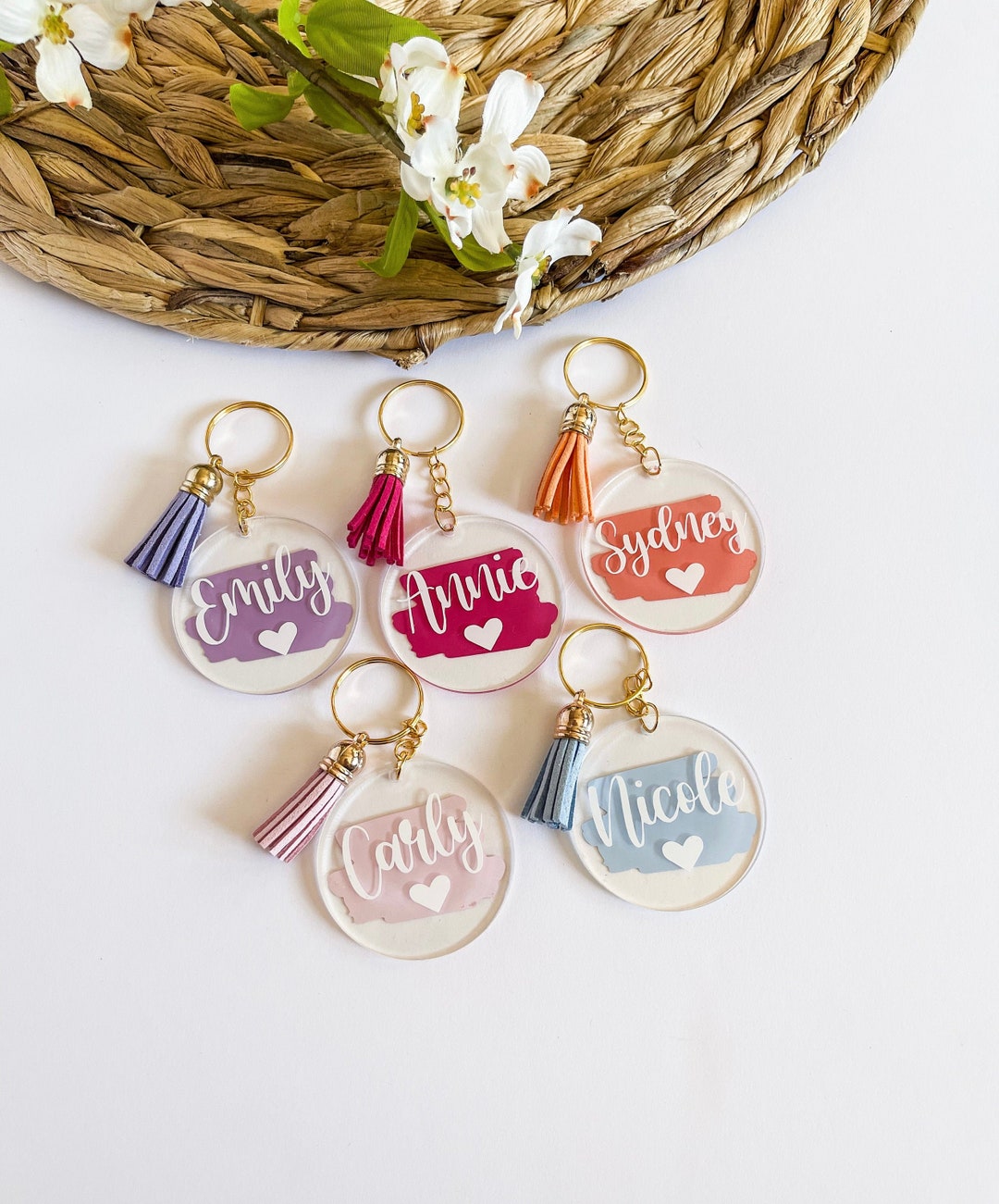 Name Keychain Custom, Tassel Keychain, New Driver Gift, Acrylic ...
