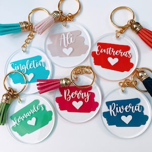 Custom Painted Acrylic Keychain With Name. Personalized Gold Paint ...