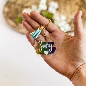 Brush Stroke Keychain, Paint Keychain, Name Keychain Custom, Tassel ...