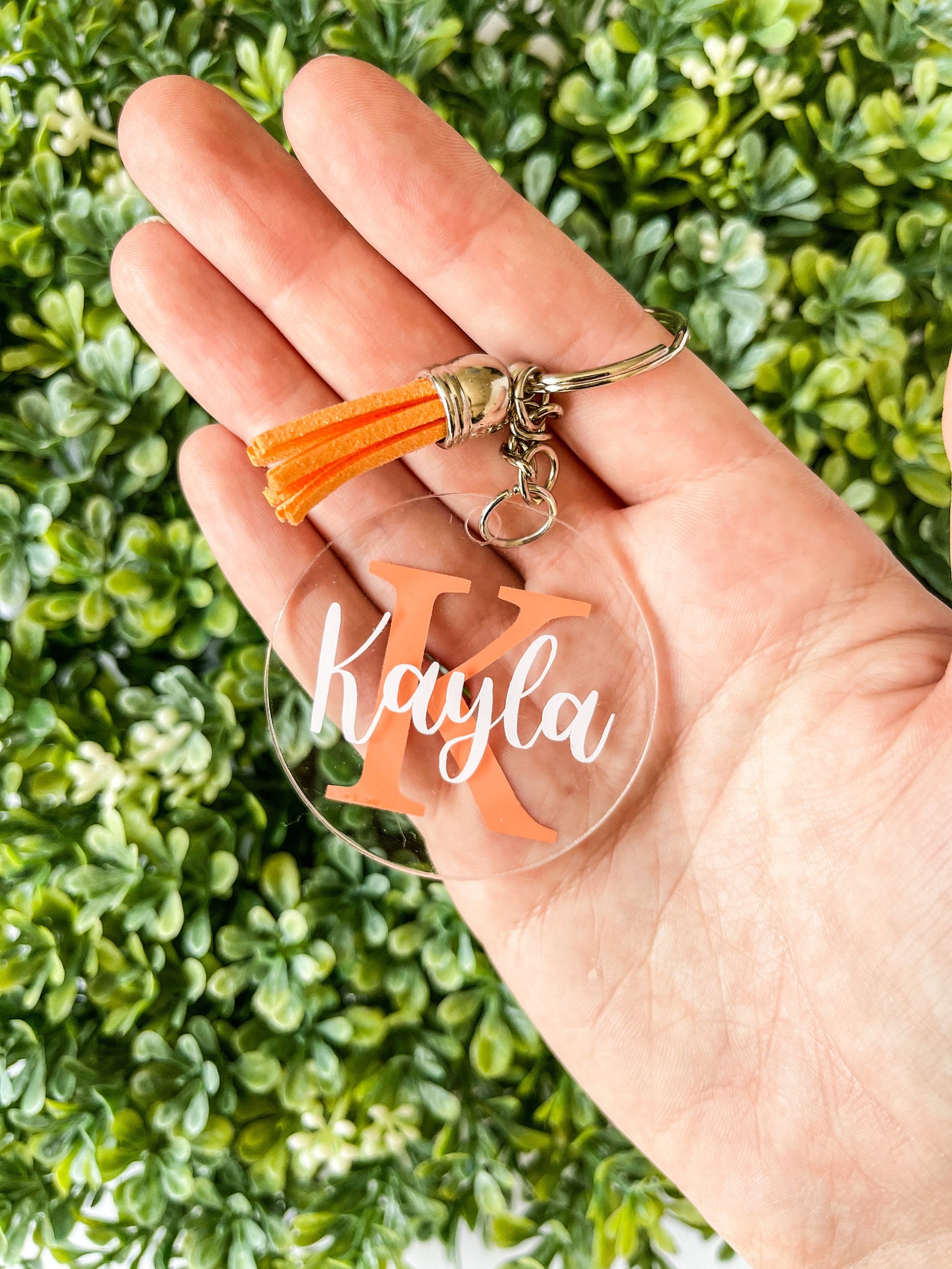 Monogram Keychain Initial Keychain Tassel Keychain Custom - Etsy