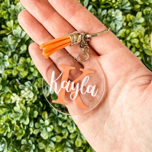 Monogram Keychain, Initial Keychain, Tassel Keychain, Custom Keychain ...