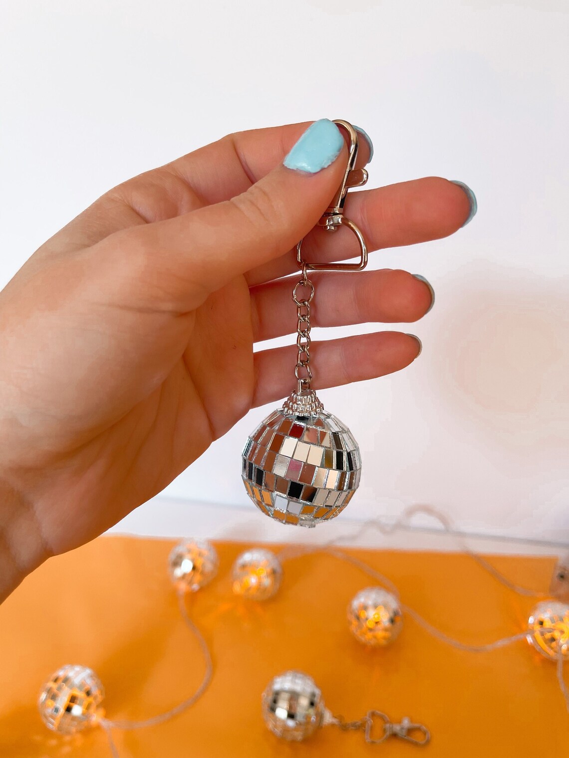 Mini Disco Ball Keychain. Preppy Girl Style Keyring. 70s | Etsy
