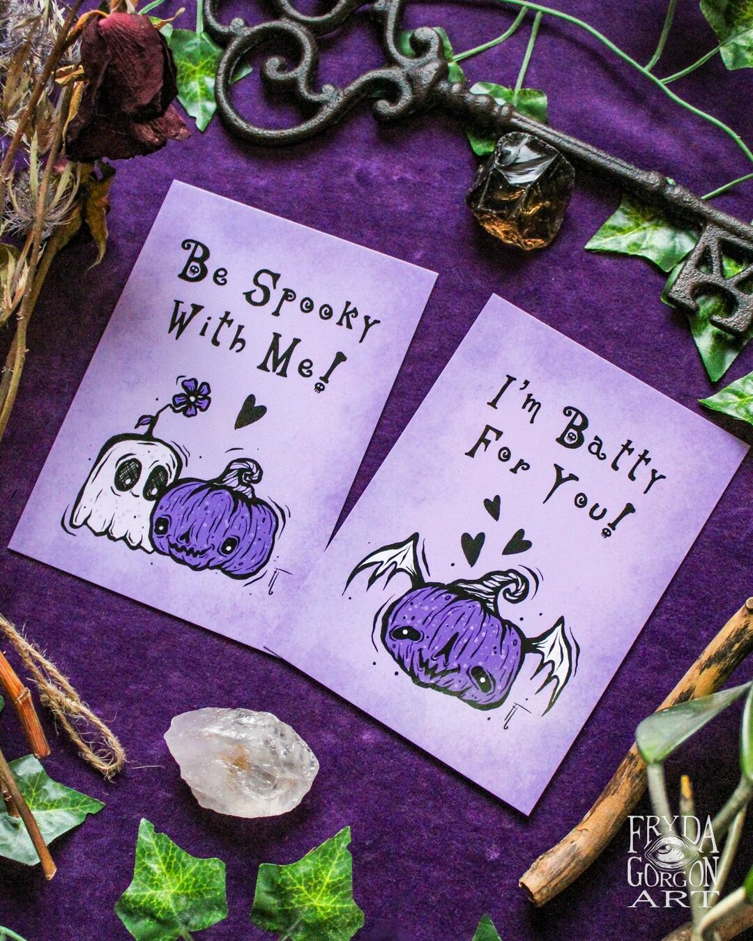 Spooky Valentine's Day Postcard Set: Gothic Valloween Cards - Etsy