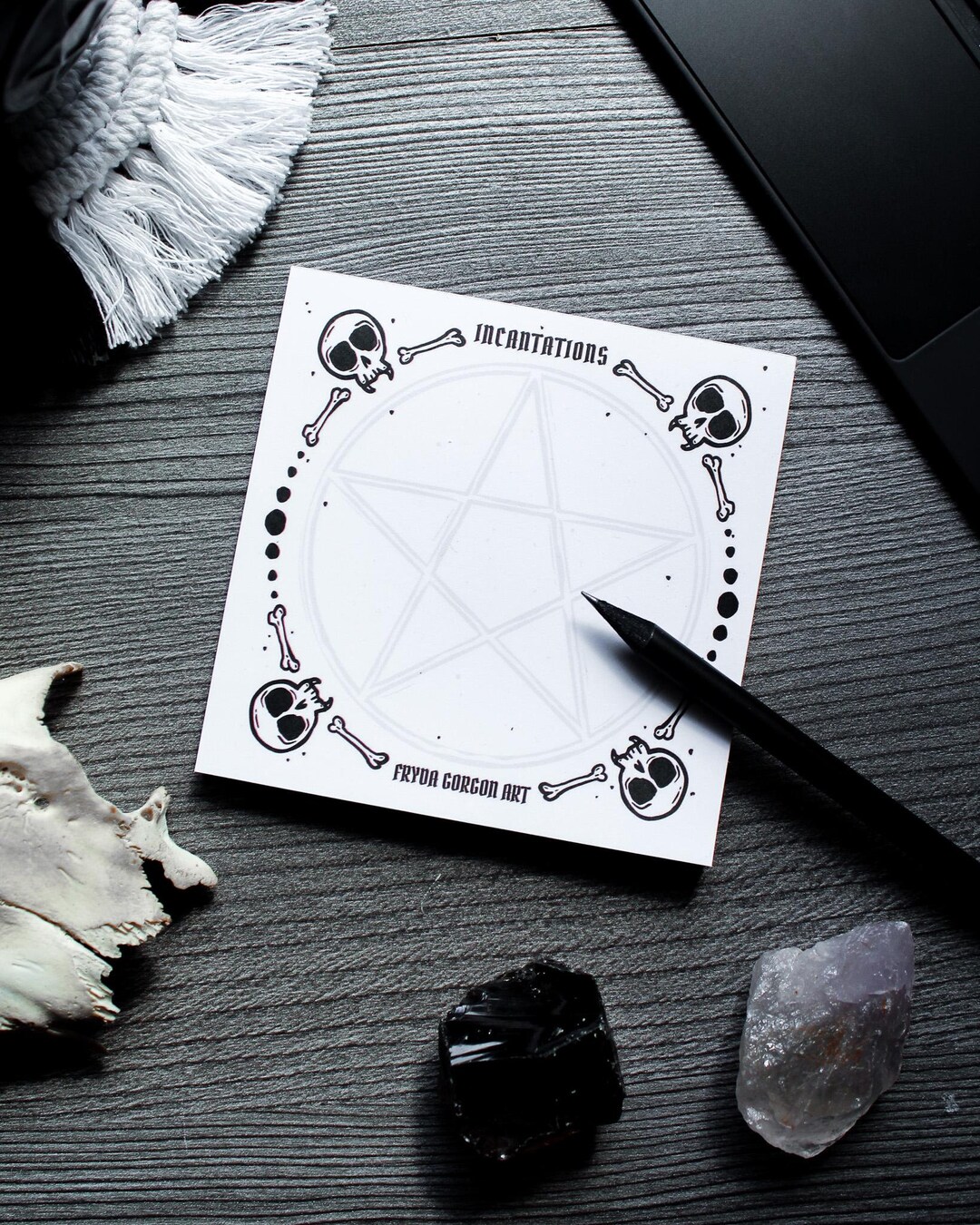 Incantations Notepad - Gothic Stationery Spooky Notepad Gothic Notepad ...