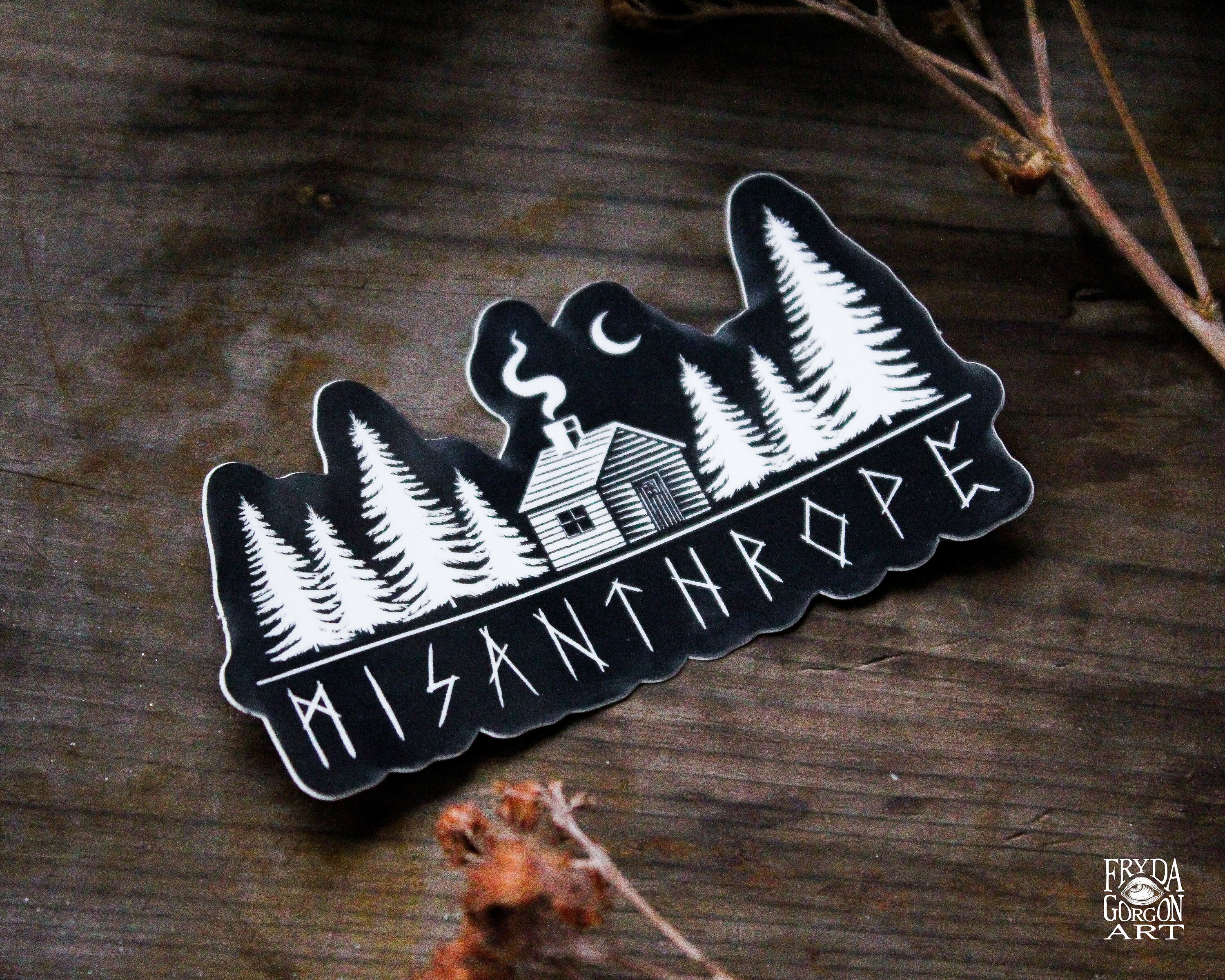 Misanthrope Vinyl Sticker - Dark Art Forest Love Nature Hate People ...