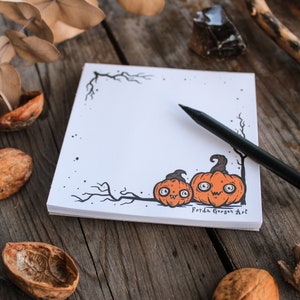 Spooky Cute Pumpkins Notepad - Halloween Stationery Spooky Notepad ...